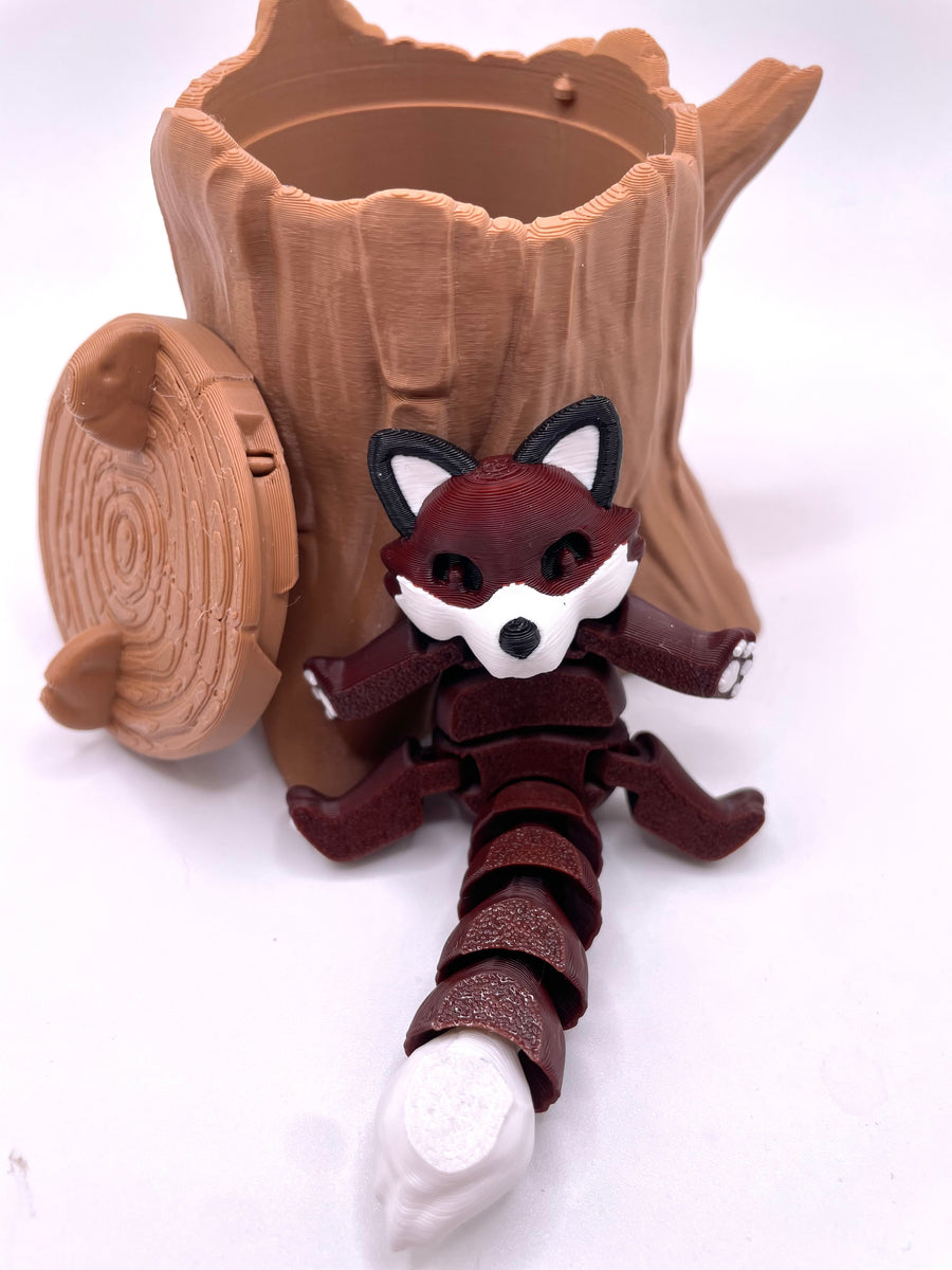 Flexible Fox and Tree Stump Container – Magical Day Creations