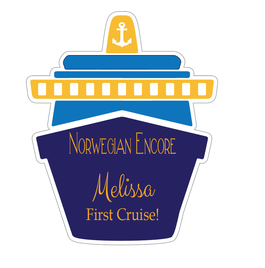 Blue and Yellow Ship front Cruise Door Magnet – Magical Day Creations